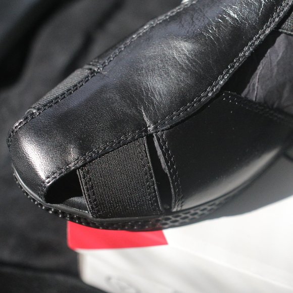 saydo | Shoes | Nwt Cut Out Genuine Leather Slip On Black Shoes | Poshmark